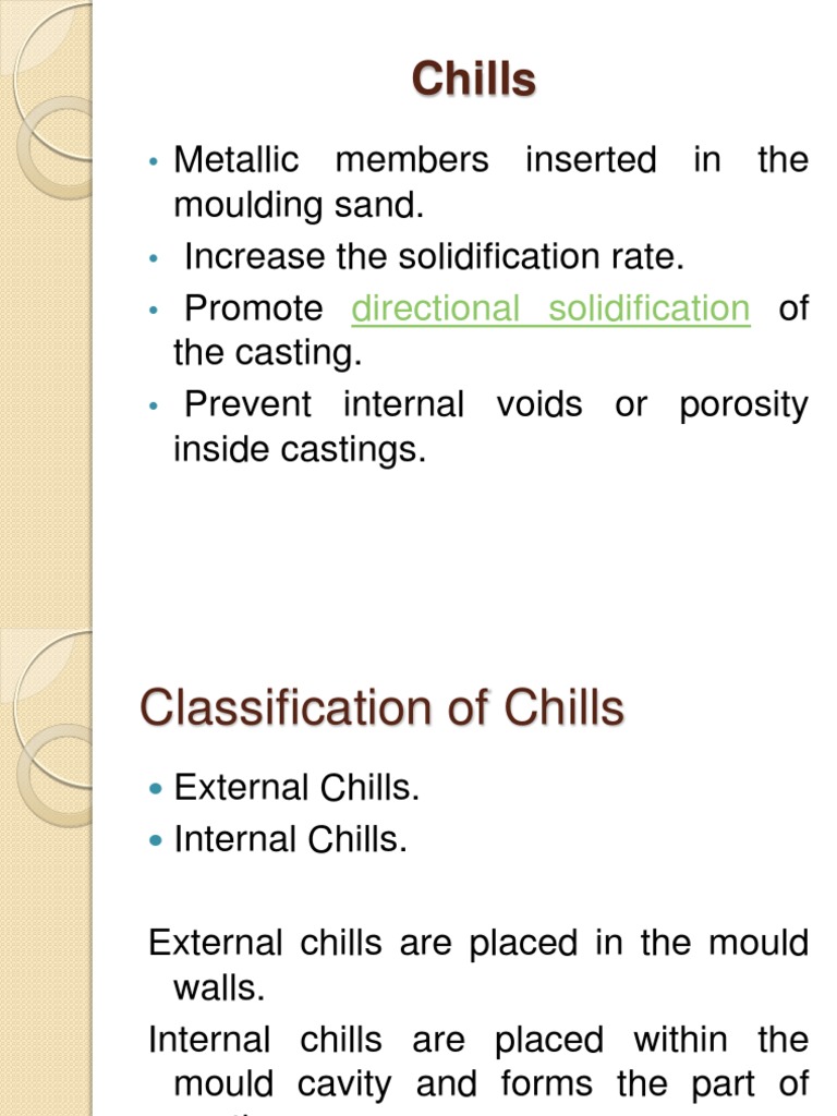 Chills, Chaplets, Riser & Gating System | Casting (Metalworking ...