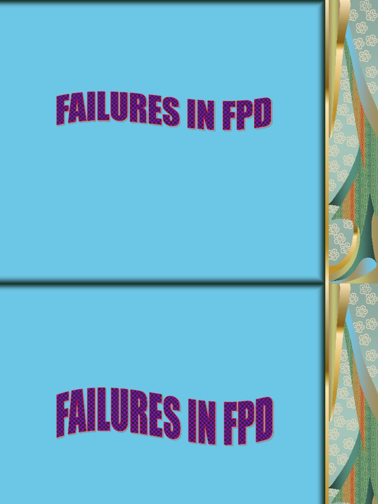 Failures in FPD | PDF | Human Tooth | Dentistry