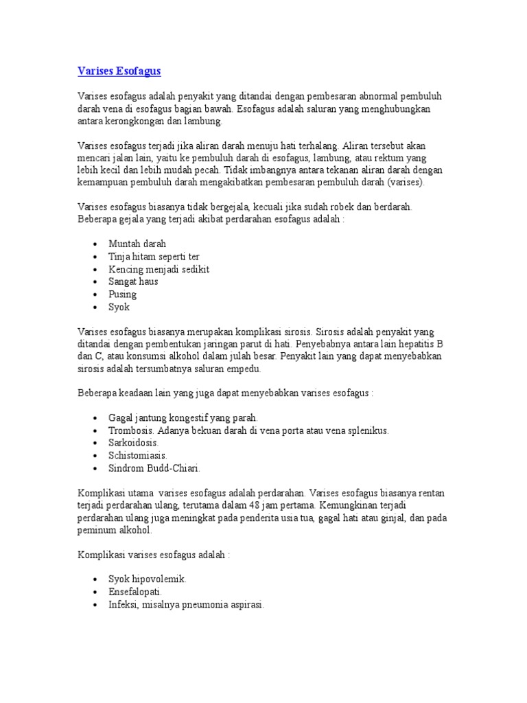 Varises Esofagus | PDF