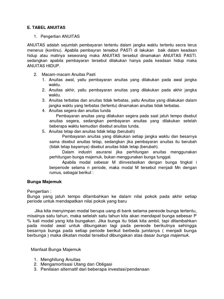 Tabel Anuitas | PDF