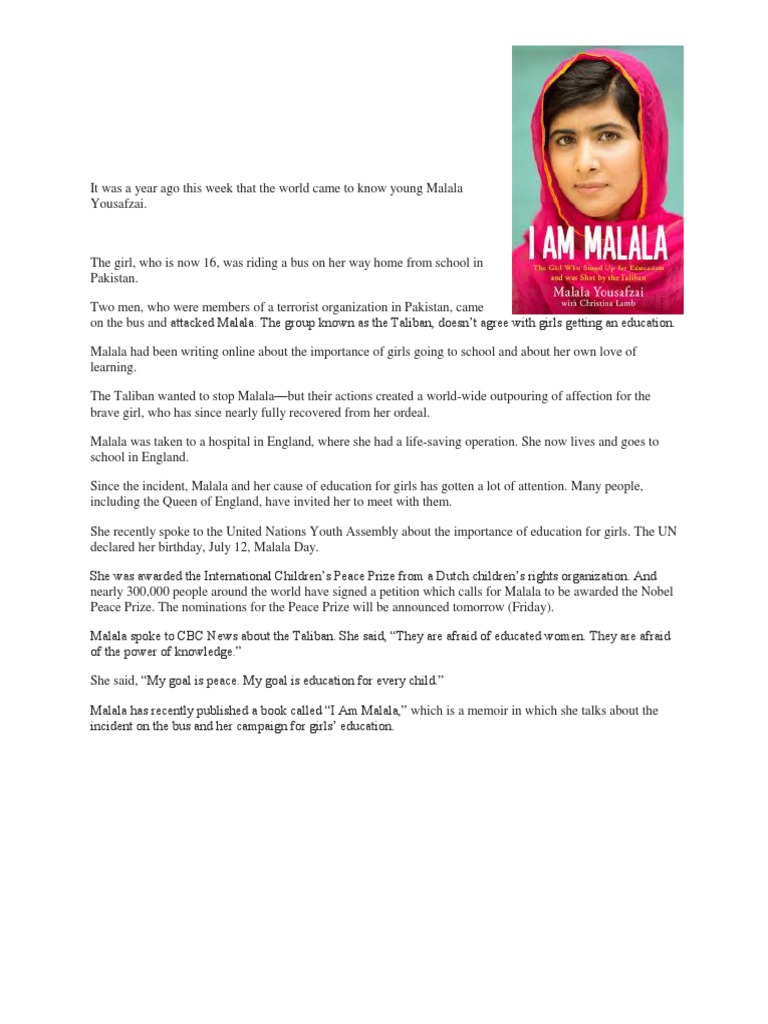 I Am Malala Story | PDF | Social Science | Wellness