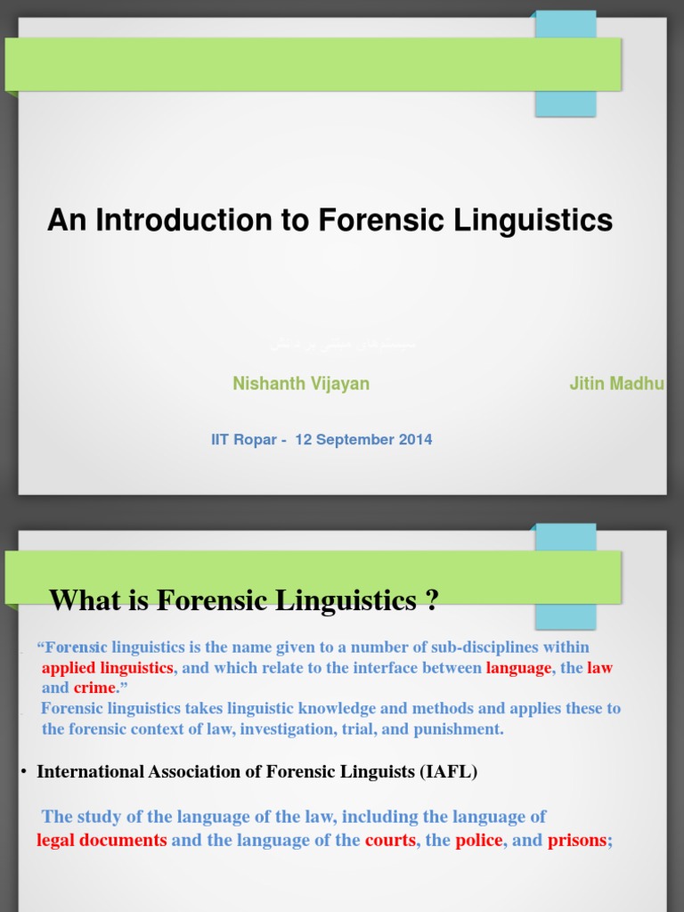 Forensic Linguistics | PDF | Linguistics | Forensic Science