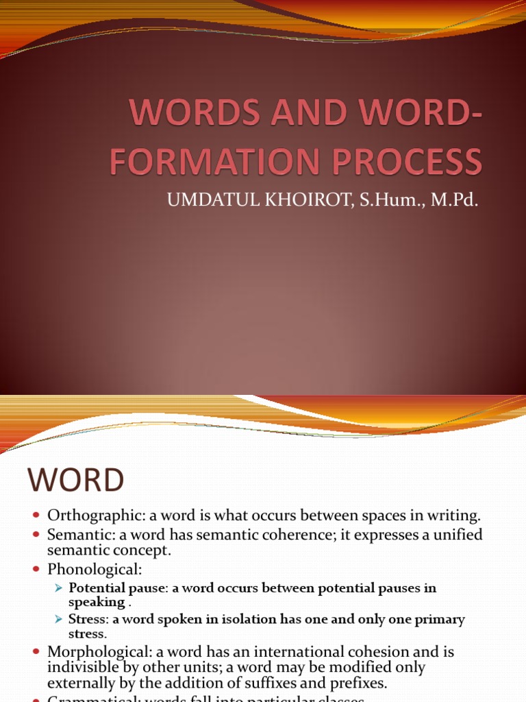 Word Formation and Types | PDF | Word | Symbols