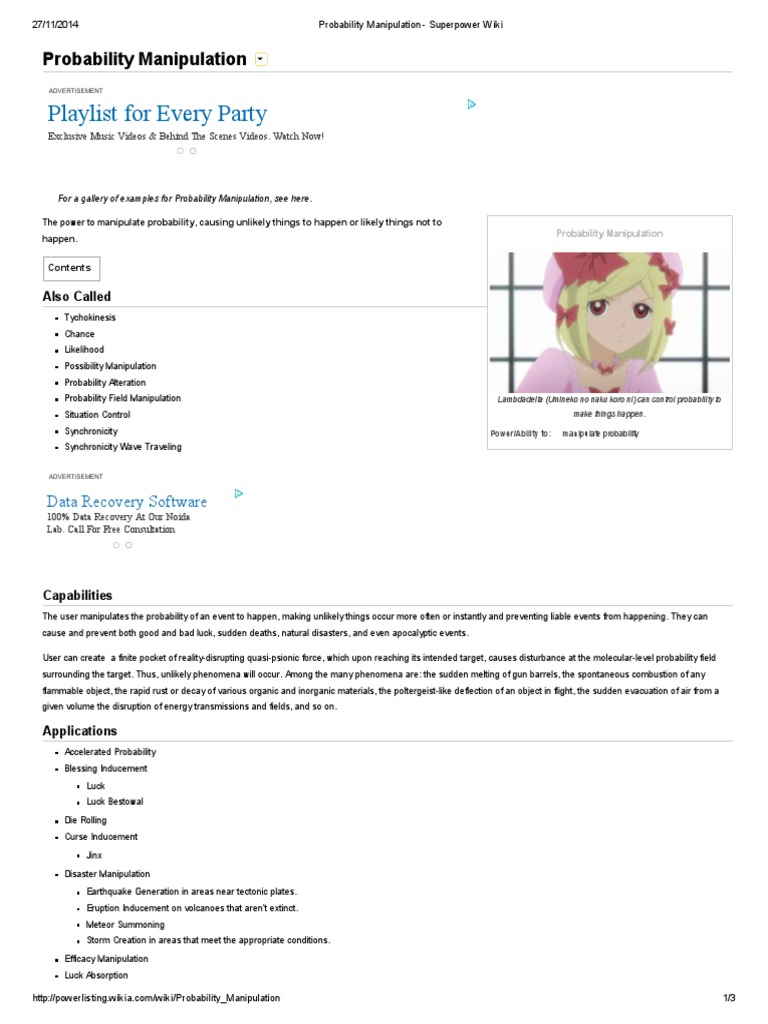 Probability Manipulation - Superpower Wiki | Causality | Luck