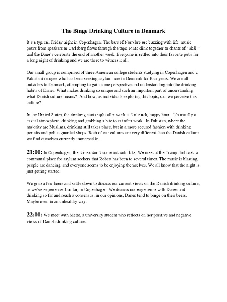 Understanding Denmark's Binge Drinking Culture | PDF | Denmark | Copenhagen