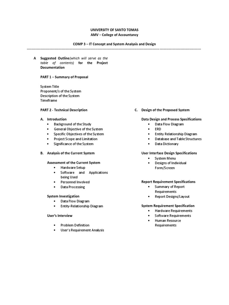 Table of Contents) For The Project | PDF | Specification (Technical Standard) | Databases