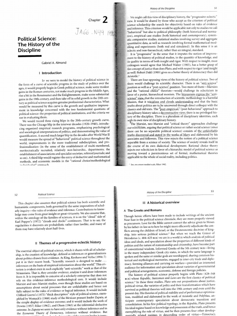 Political Science The History of The Discipline | PDF