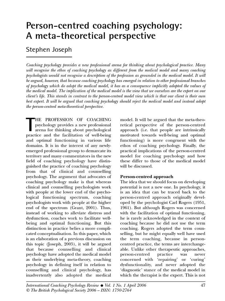 Person Centred Coaching | PDF | Psychotherapy | Clinical Psychology