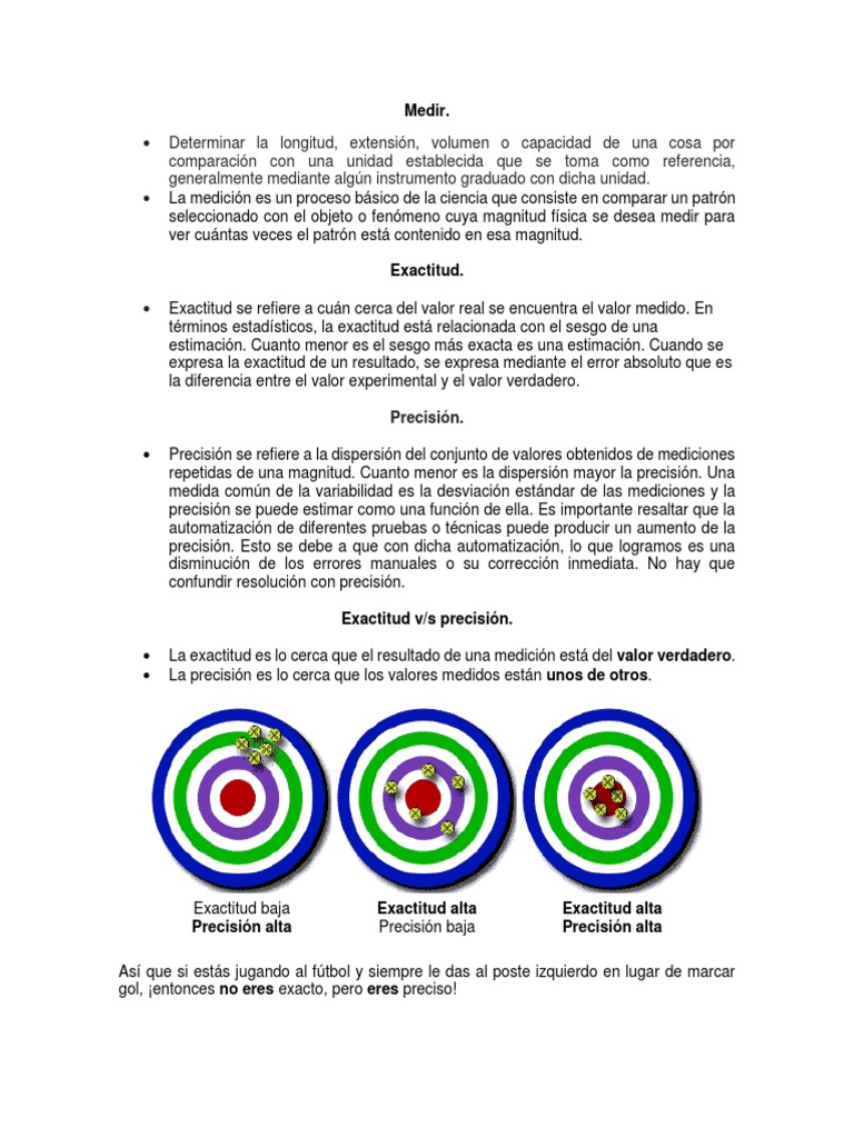 Que Es Medir Exactitud y Precision | PDF | Exactitud y precisión | Medición