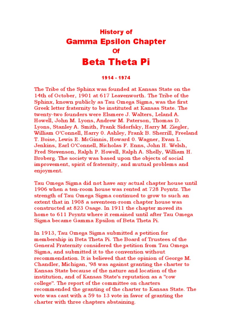 Gamma Epsilon Fraternity | PDF | Fraternities And Sororities