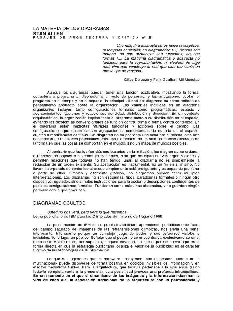 La Materia de Los Diagramas-Stan Allen | PDF | Importar | Traducciones