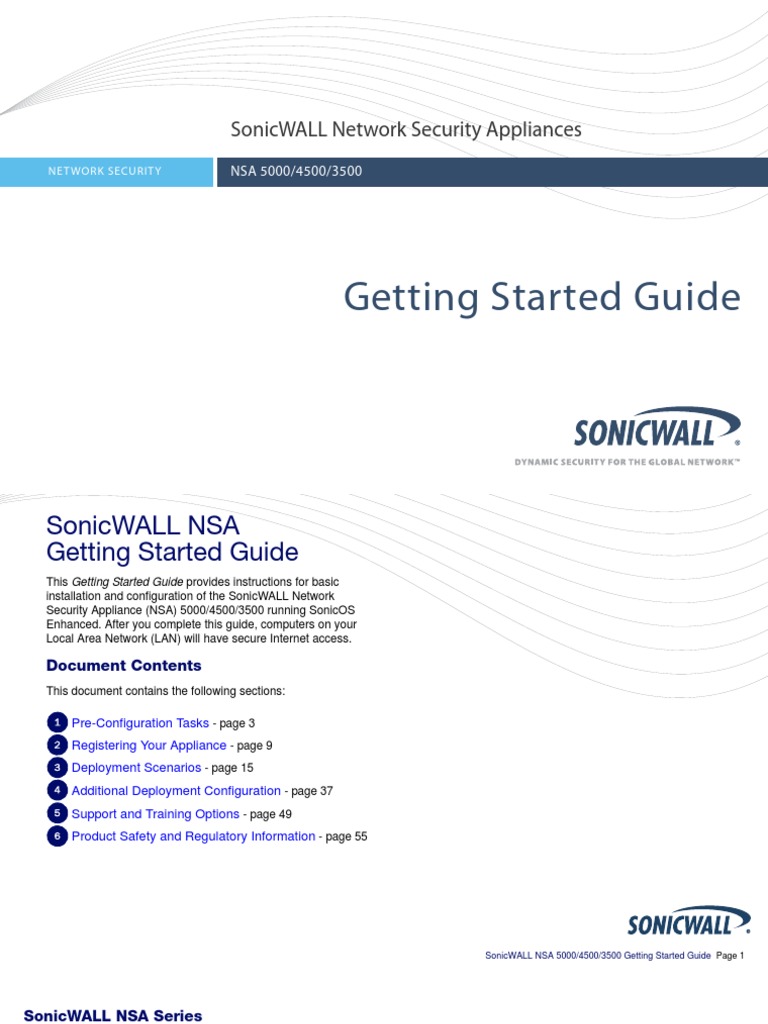 SonicWALL NSA 5000 4500 3500 Getting Started Guide | PDF | Ip Address ...