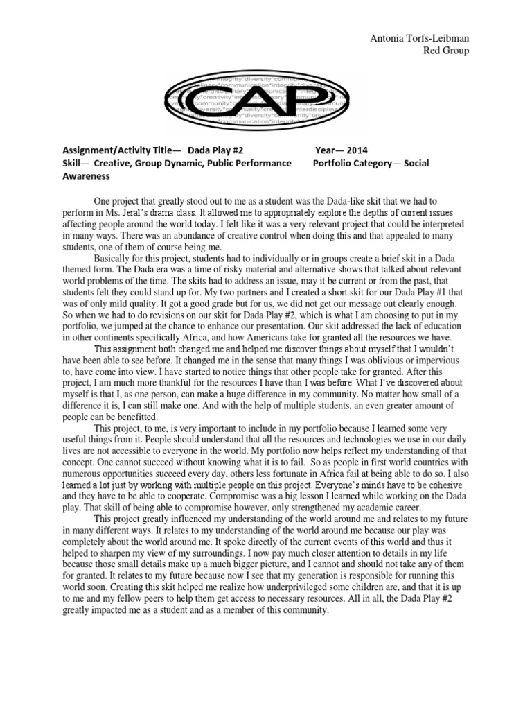 Drama Portfolio Quarter 1 | PDF | Cognition | Psychological Concepts