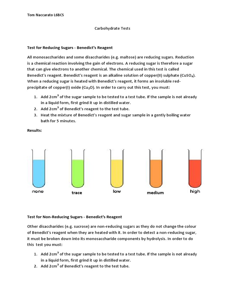 Carbohydrate Tests | PDF | Carbohydrates | Molecules