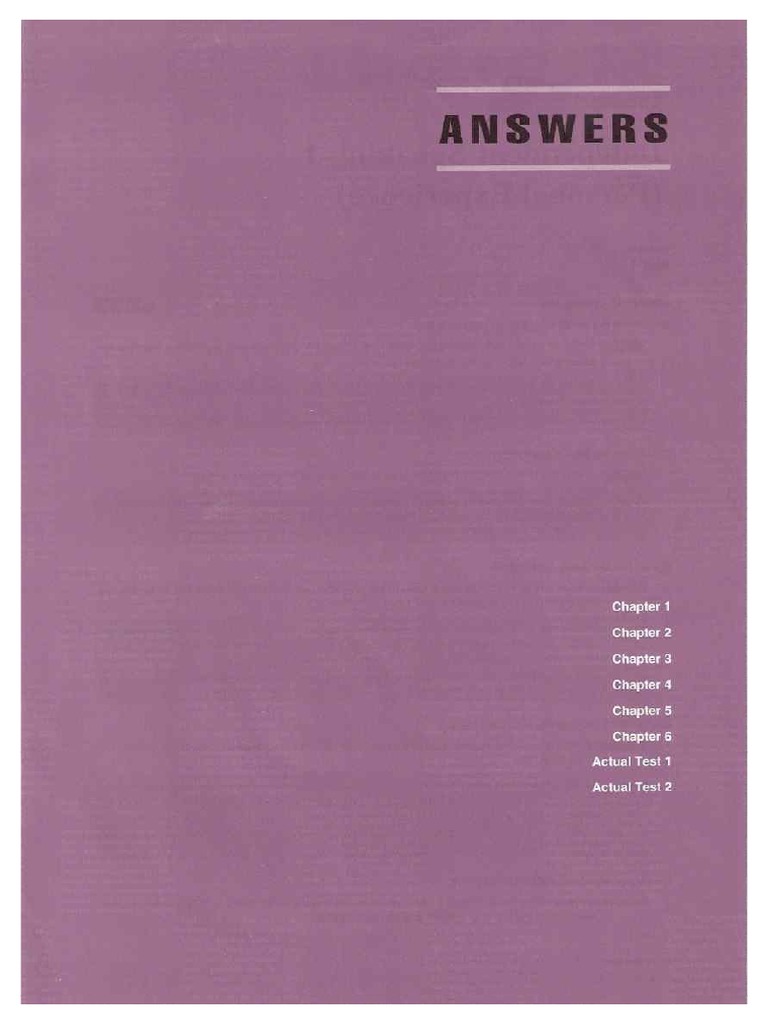 General Course For The TOEFL Speaking - Answer Key | PDF