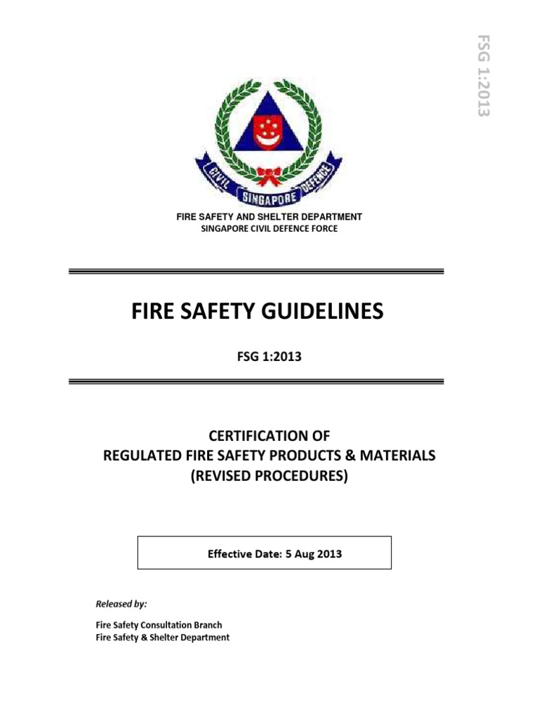 Fire Safety Certification Guidelines Singapore | PDF | Certification ...
