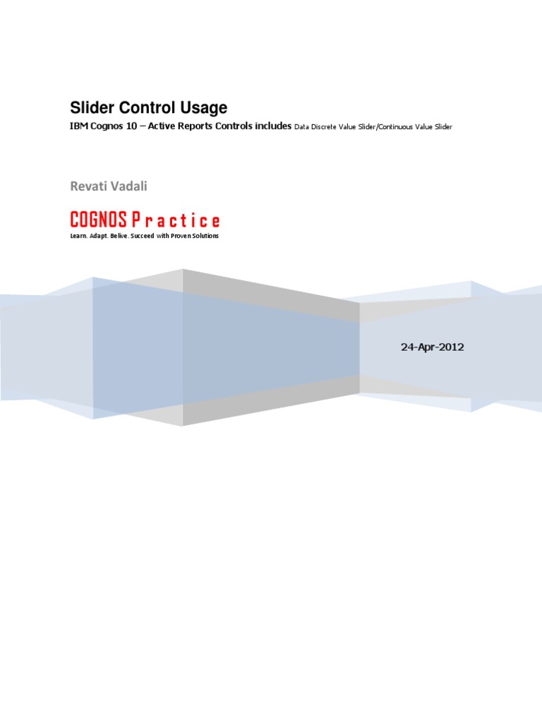 Using Sliders in Cognos Active Reports | PDF | Button (Computing ...