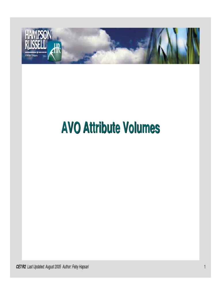HRS AVO - Attribute - Volumes PDF | PDF | Polarization (Waves ...