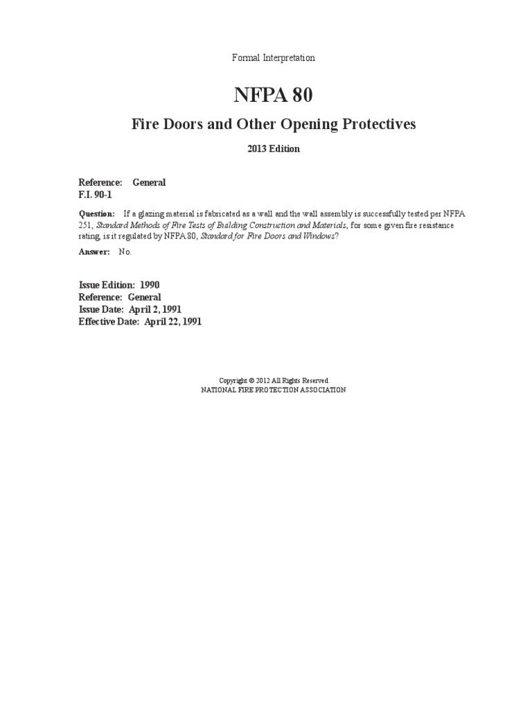 NFPA 80 Fire Doors | Download Free PDF | Safety | Prevention