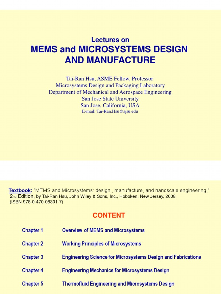 MEMS and Microsystems Design Overview | PDF | Technology & Engineering