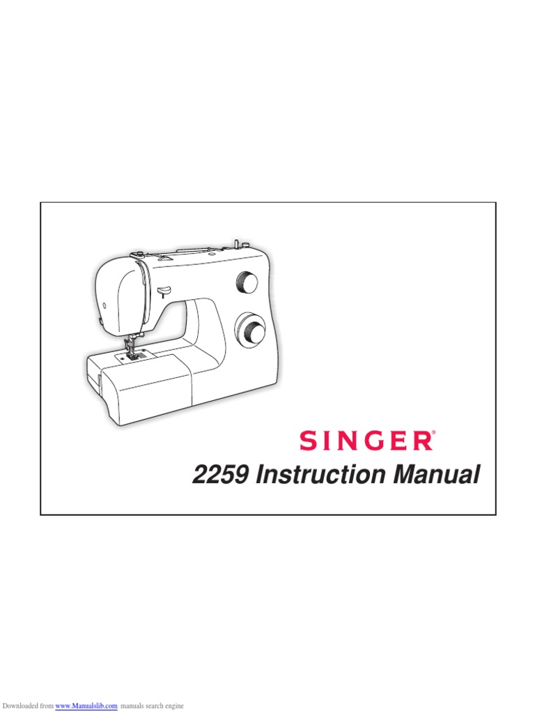 Singer Tradition 2259 Manual | PDF | Sewing Machine | Sewing