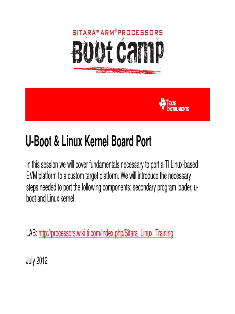 Sitara Boot Camp Uboot Linux Kernel Board Port | PDF | Linux | Booting