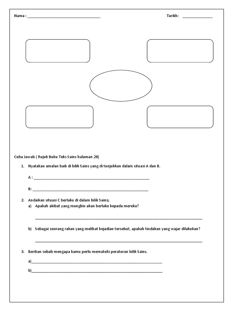 Lembaran Kerja Sains Tahun 4 Sains Tahun 4 Kemahiran Proses Sains