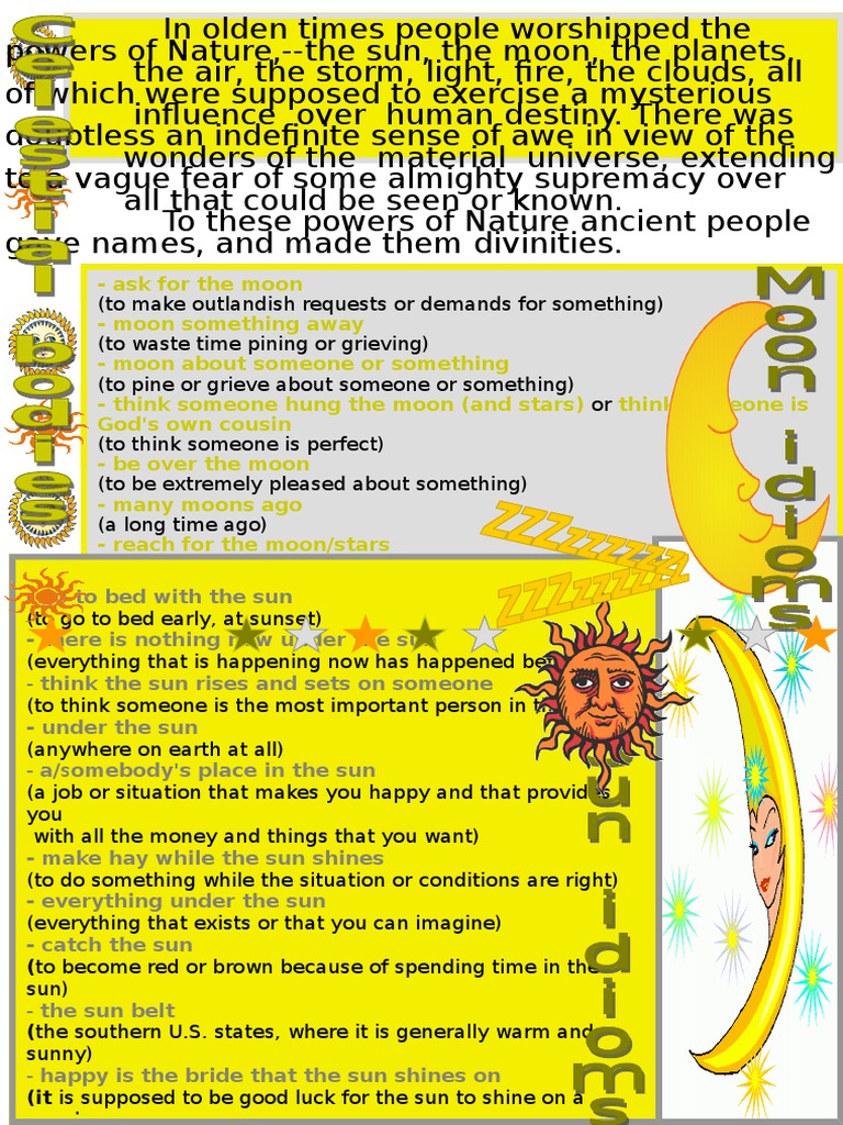 Moon and Sun Idioms | PDF | Moon | Science
