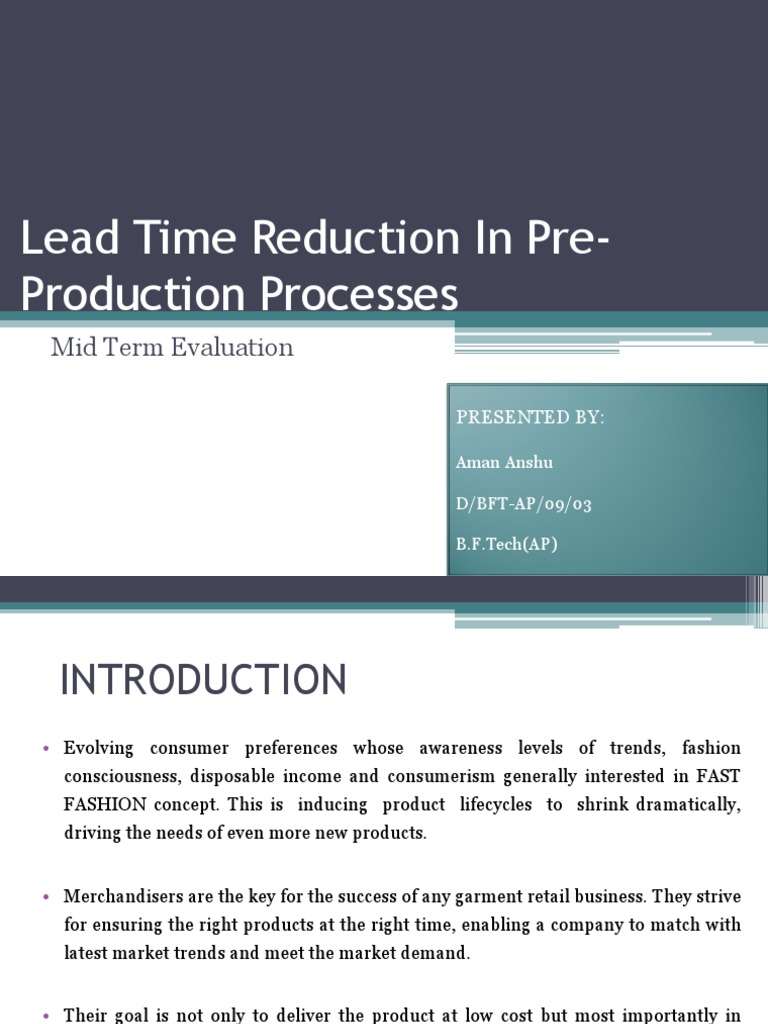 Lead Time Reduction in Merchandising Processes | PDF | Research Design ...