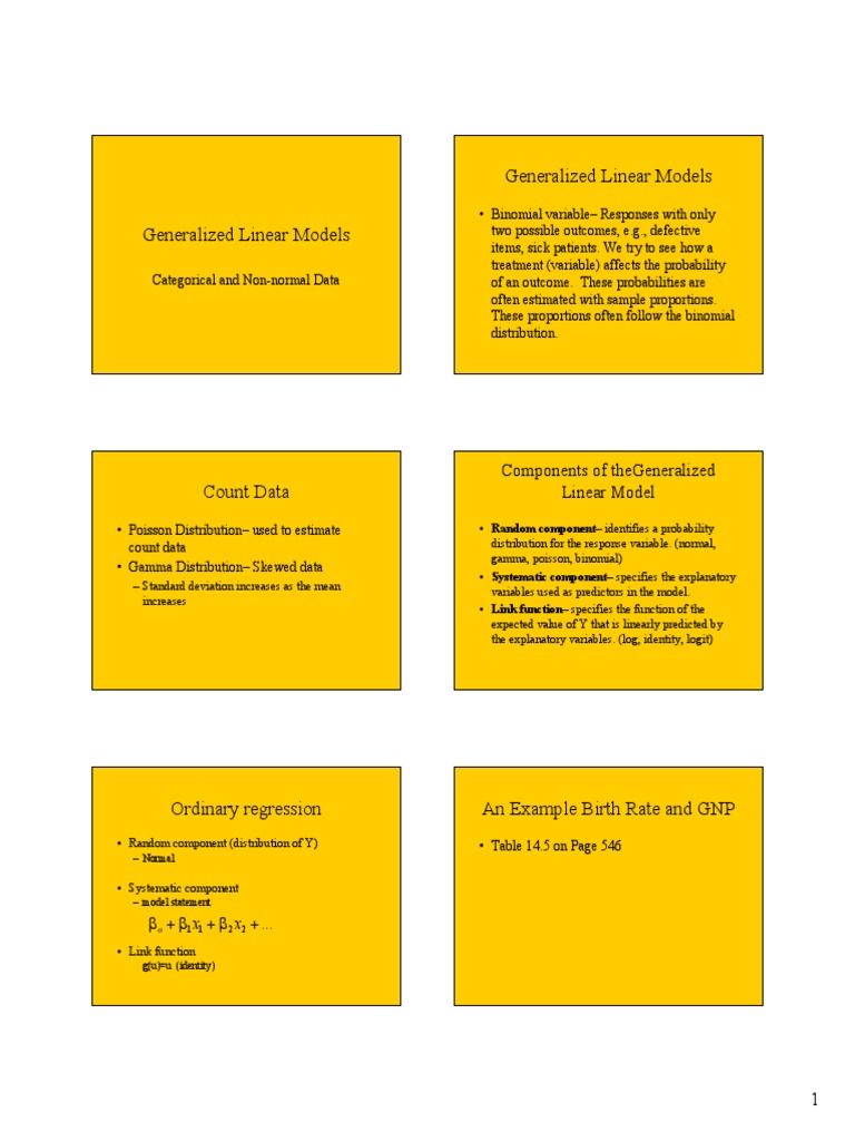 Generalized Linear Models | PDF | Chi Squared Distribution | Errors And Residuals