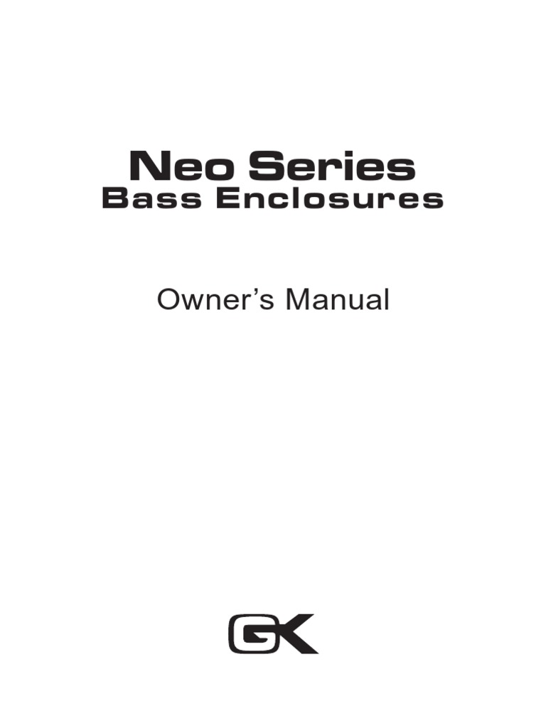 GK Cab Neo-Manual1 | PDF | Loudspeaker | Amplifier