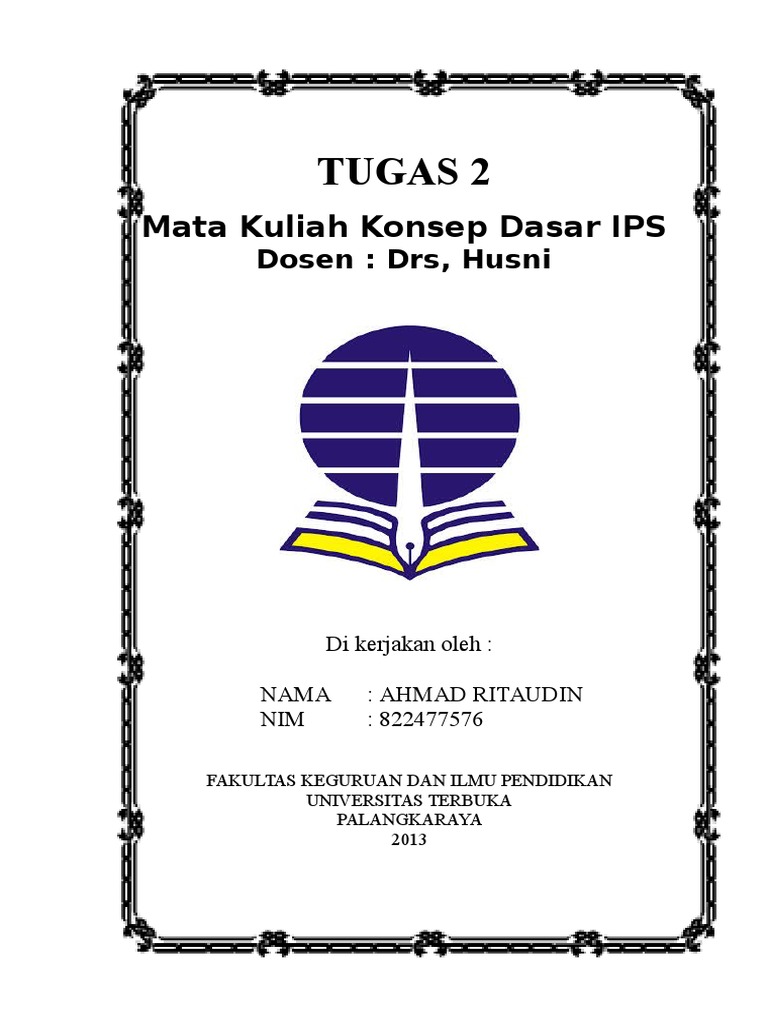Cover Tugas Kuliah UT | PDF | Karier & Perkembangan | Pengembangan Diri