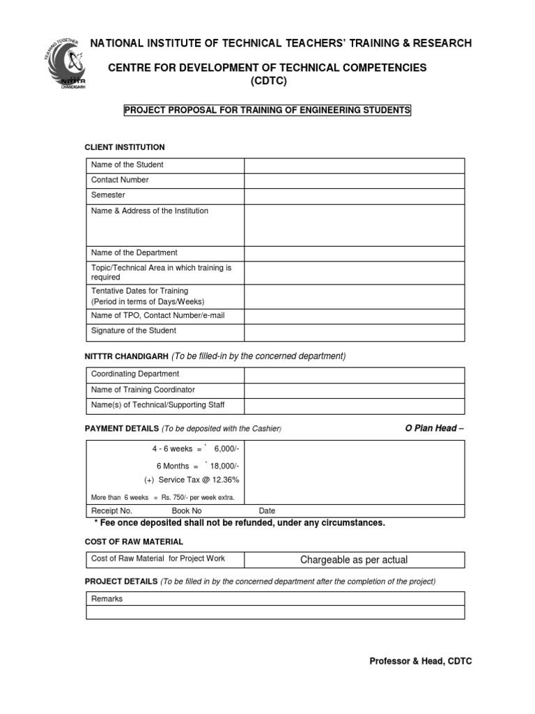 Proforma For Student Training | PDF | Career & Growth | Business
