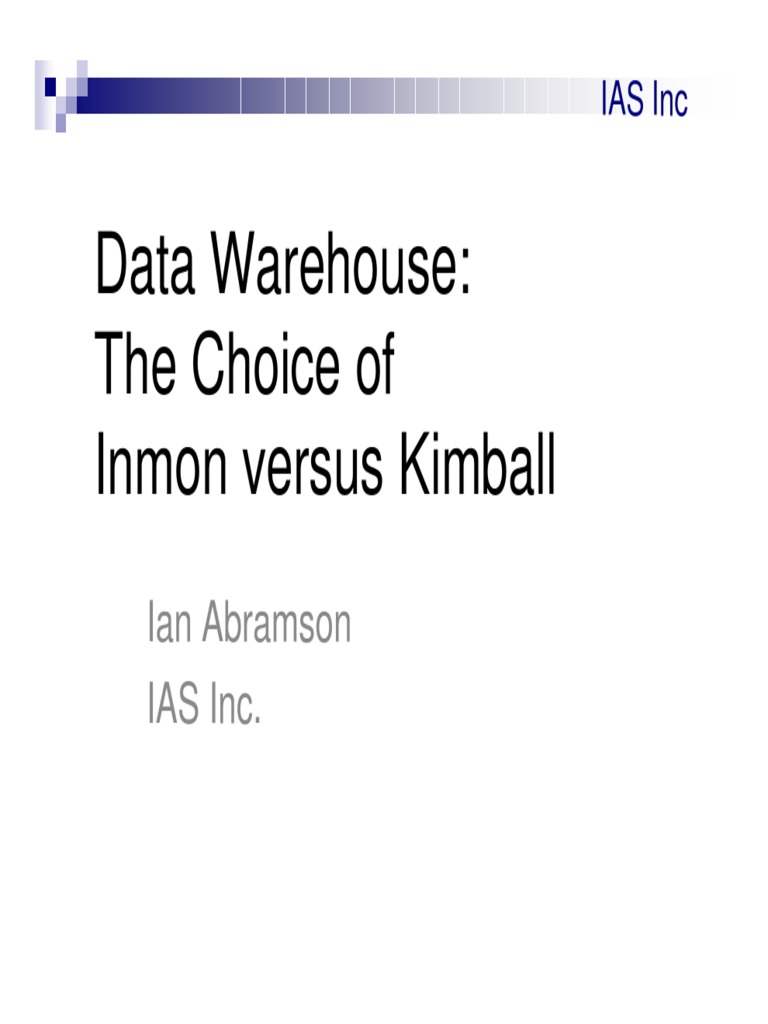 Inmon Vs Kimball | PDF | Data Warehouse | Information Management