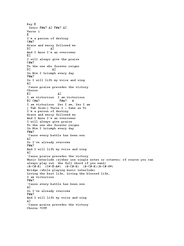 I Am Victorious | PDF | Song Structure | Performing Arts