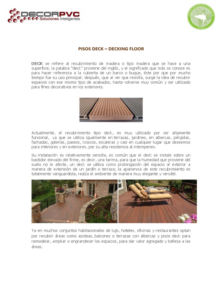 Presentacion Pisos Decks | PDF | Herramientas | Pintar