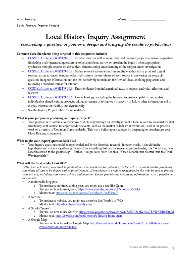 Inquiry Project | PDF | Citation | Inquiry
