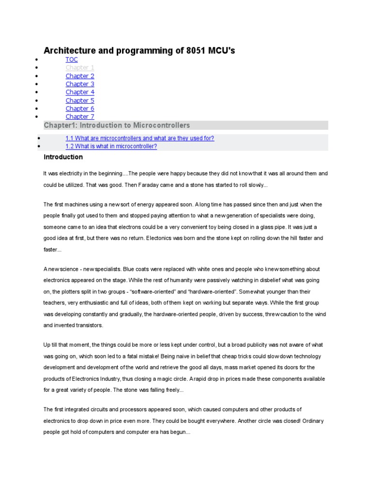 Architecture and Programming of 8051 MC1 - 1 | PDF | Microcontroller | Central Processing Unit