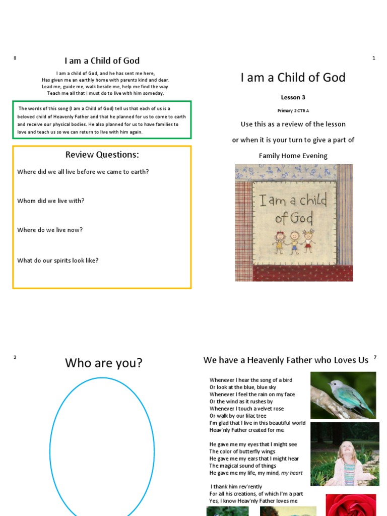 Lesson 3 I Am A Child of God | PDF | God The Father | Religious ...
