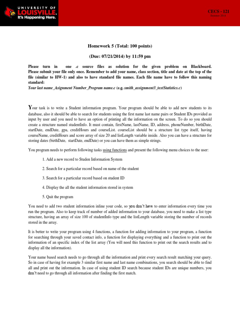 HomeWork 5 | Download Free PDF | Subroutine | Array Data Structure