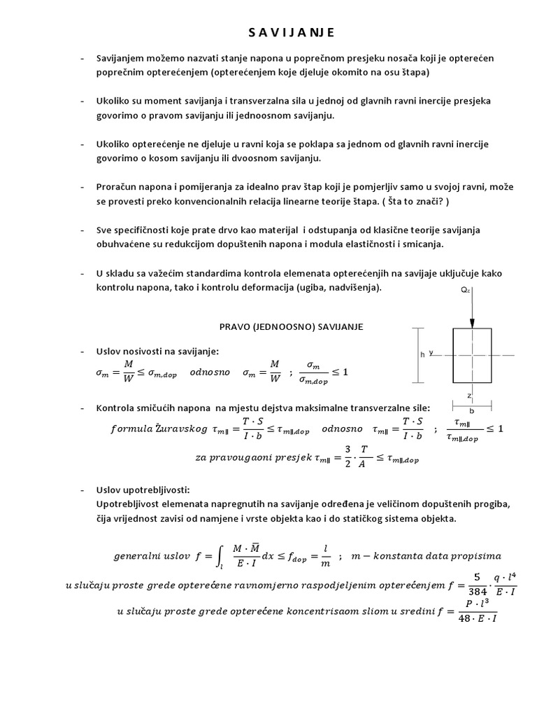 VJEŽBE 3 - Savijanje I Koso Savijanje | PDF
