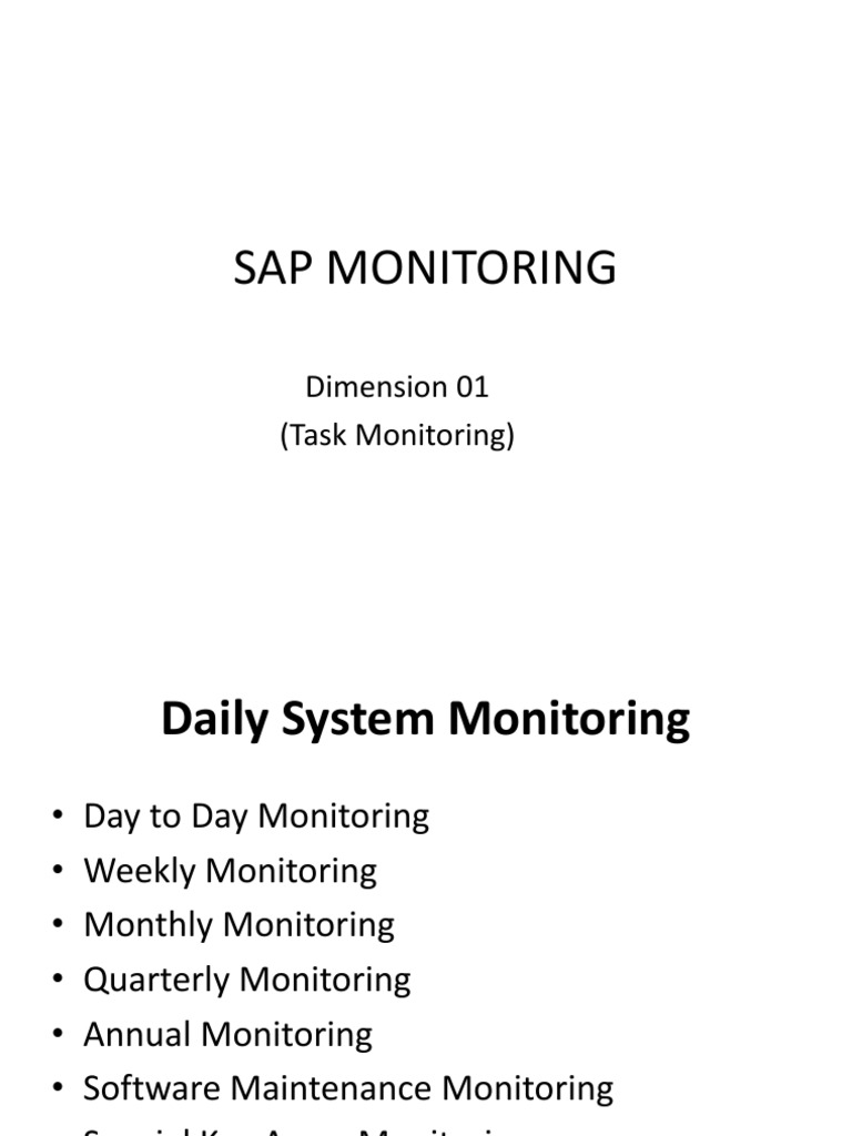 Sap Monitoring | PDF | Databases | Sap Se