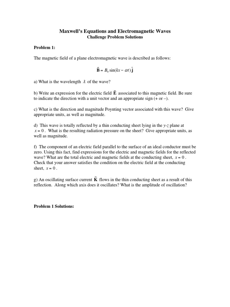 MIT8 02SC Challenge Sol28 | PDF | Waves | Electromagnetic Radiation