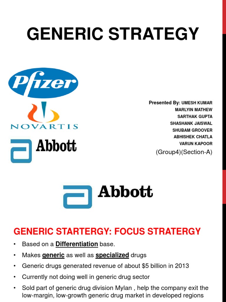 Generic Drug Strategies and Market Focus | PDF | Novartis ...