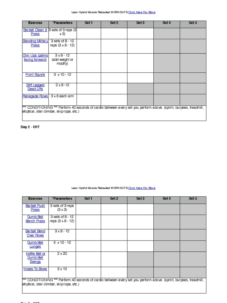Lean Hybrid Muscle Workout Plan | PDF | Kettlebell | Hobbies