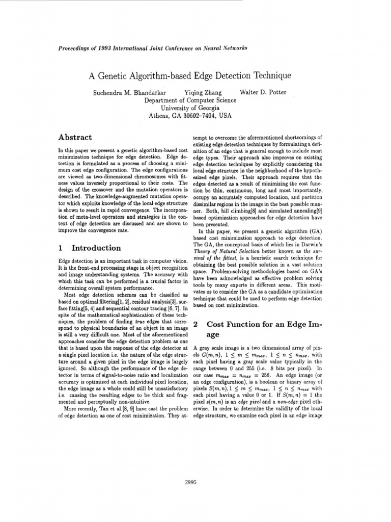 Algorithm-Based Edge: Genetic Detection Technique | PDF | Genetic Algorithm | Mathematical ...