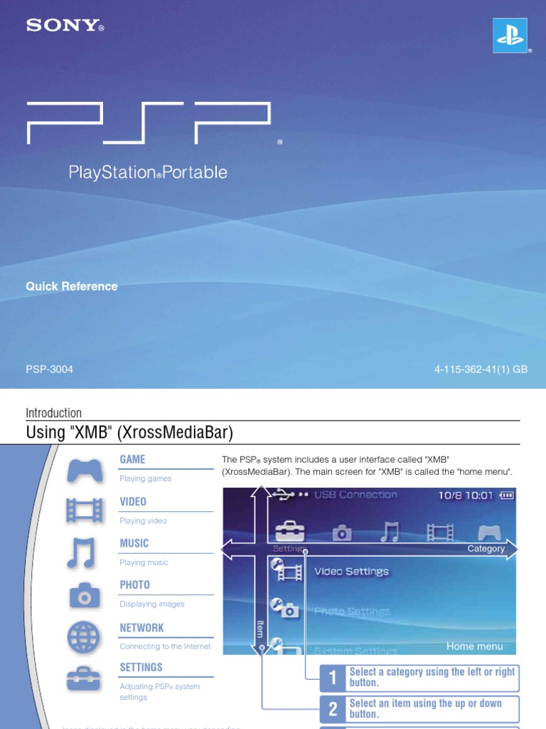 Quick Reference: PSP-3004 4-115-362-41 (1) GB | PDF | Wireless Access ...