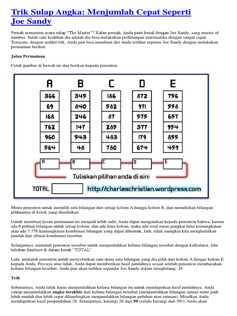 Sulap Tanggal Lahir | PDF
