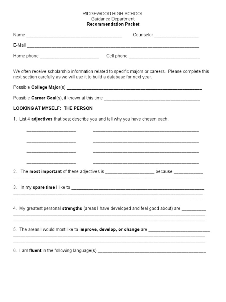 Rec Packet | PDF | Psychology | Psychological Concepts