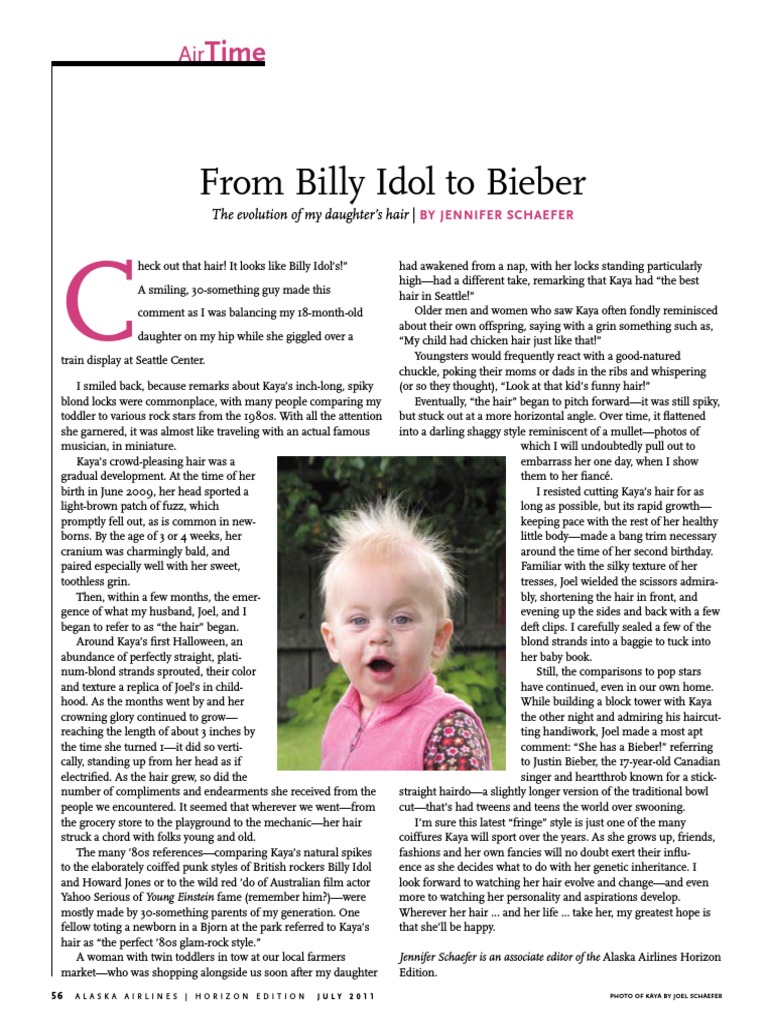 Toddler's Hair Evolution: 80s to Bieber | PDF | Hairstyle | Leisure